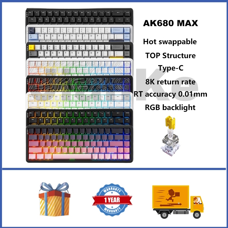 AJAZZ AK680 MAX Wired Magnetic Mechanical Keyboard 65% Hot swappable ...