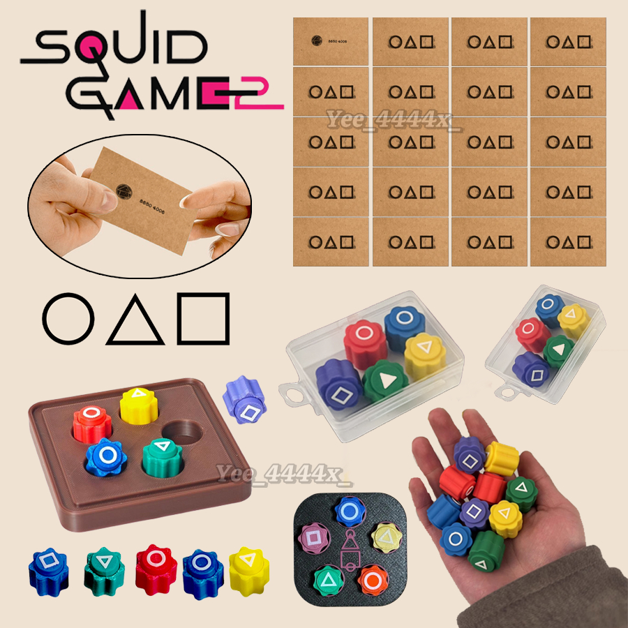 20pcs Squid Game Invitation Cards Gonggi Korean Game Stones Set ...