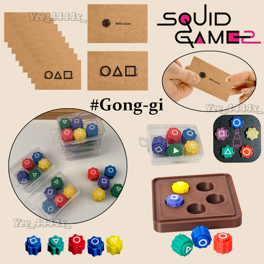Squid Game Card Set 20pcs Squid Game Invitation Cards Gonggi Korean ...