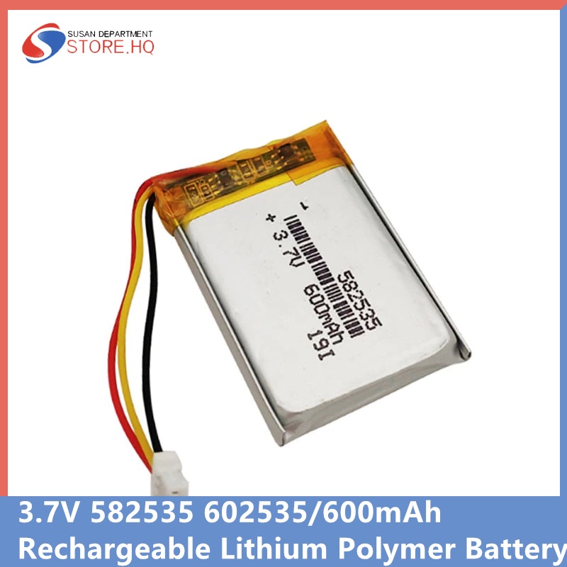 3.7V 582535 602535/600mAh Rechargeable Lithium Polymer Battery Li-ion ...