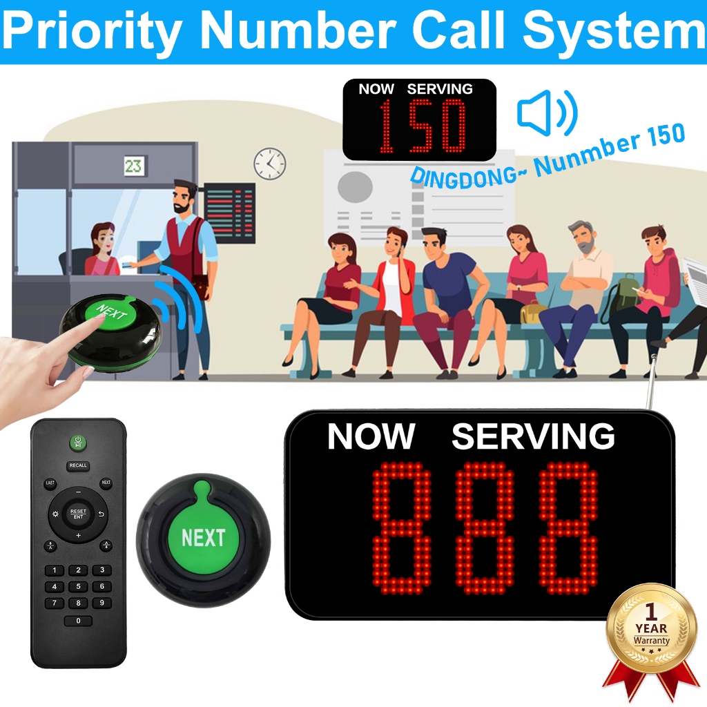 Wireless Priority Numberer Machine Queue Calling System for Clinic Kitchen Office Consult Room ...