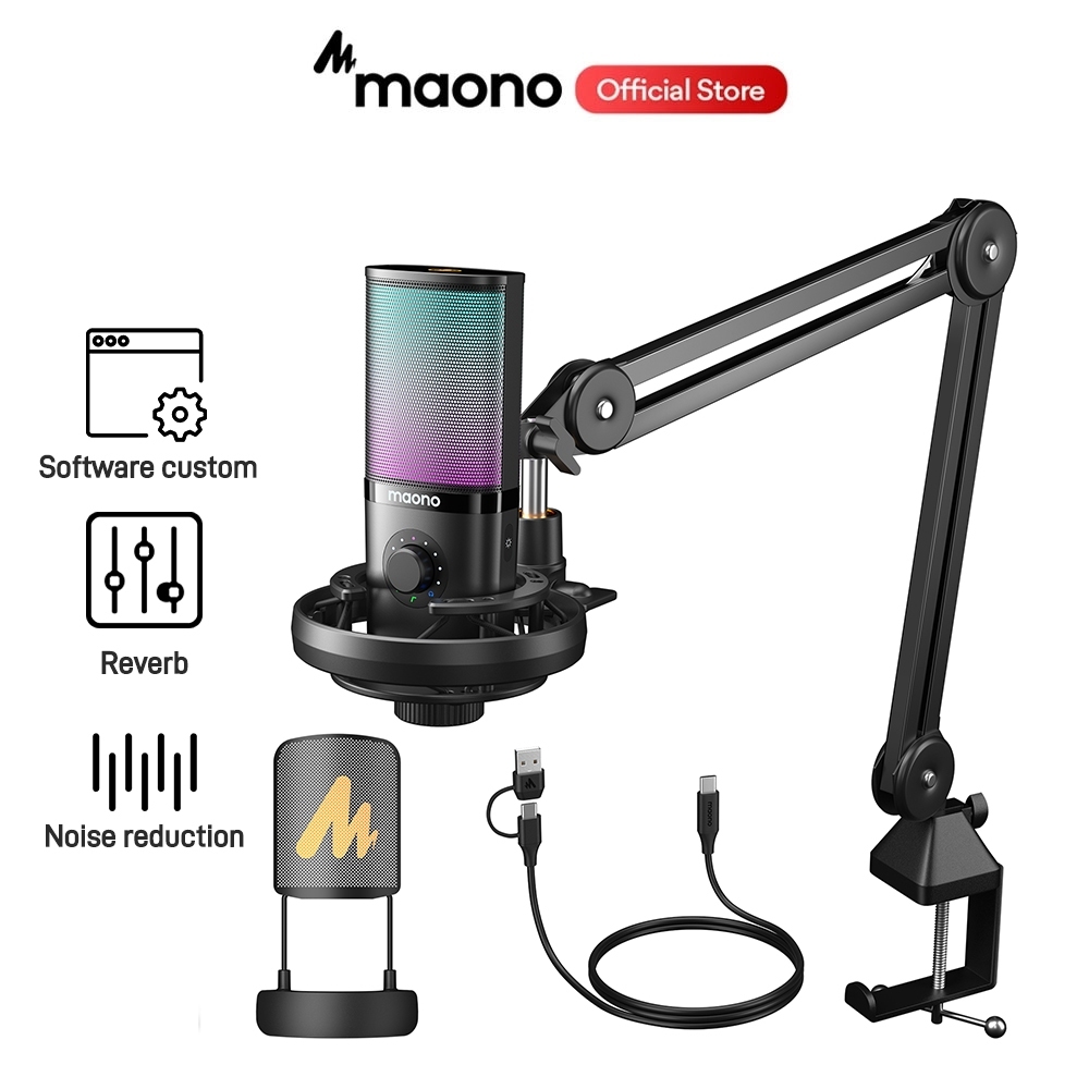 MAONO PM450S USB Condenser Microphone Studio Mic with Boom Arm ...