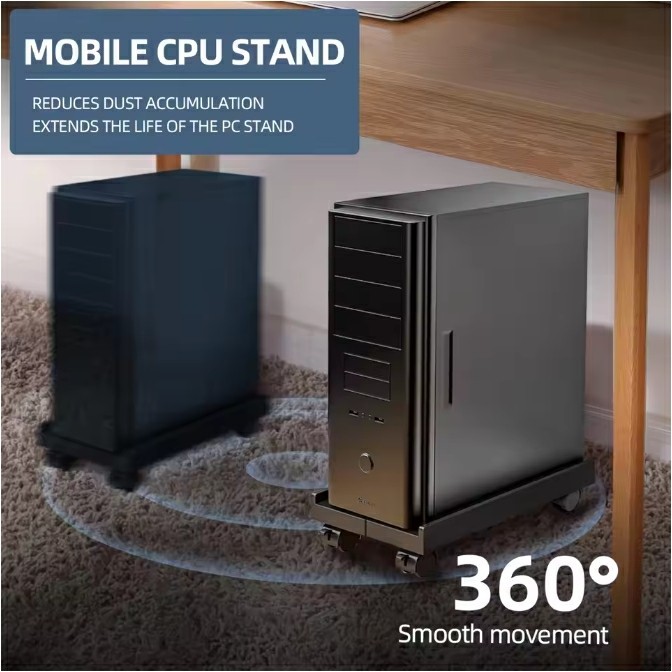 【SG READY STOCK】Adjustable Mobile CPU Stand Ventilated Computer Tower ...
