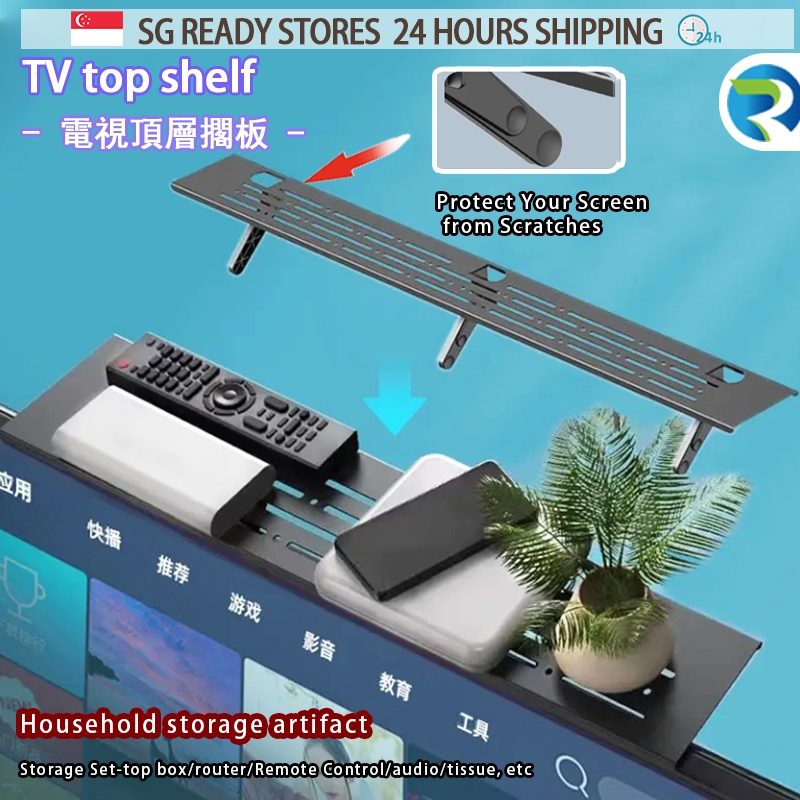 【SG Stock】Hole-free living room TV storage rack/Remote control storage ...