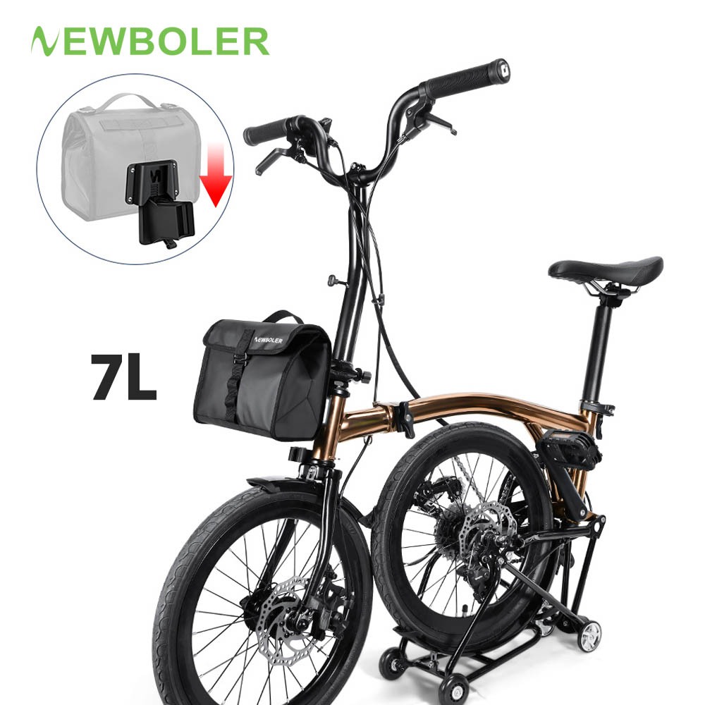 NEWBOLER 7L Large Capacity Folding Bike Front Block Bag For Brompton ...