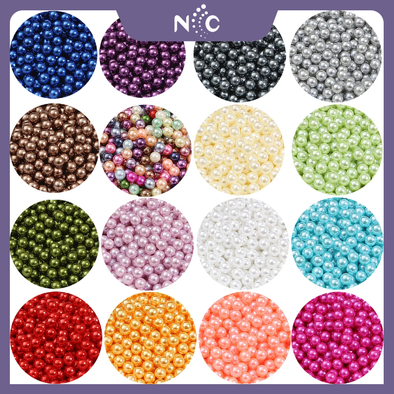 【NCC】[NO HOLE ] ABS Imitation Pearl Beads 3/4/6/8/10MM Scrapbook Beads ...