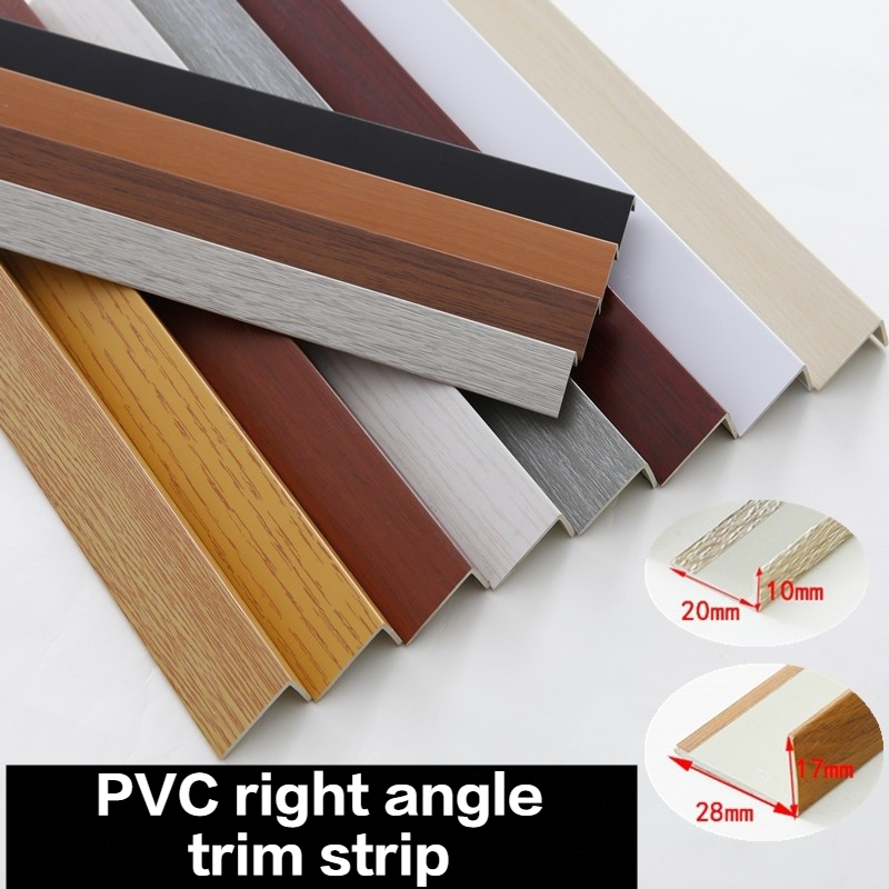 Solid Wood Floor Edge Closing Strip pvc Wood Grain Right Angle Buckle L ...