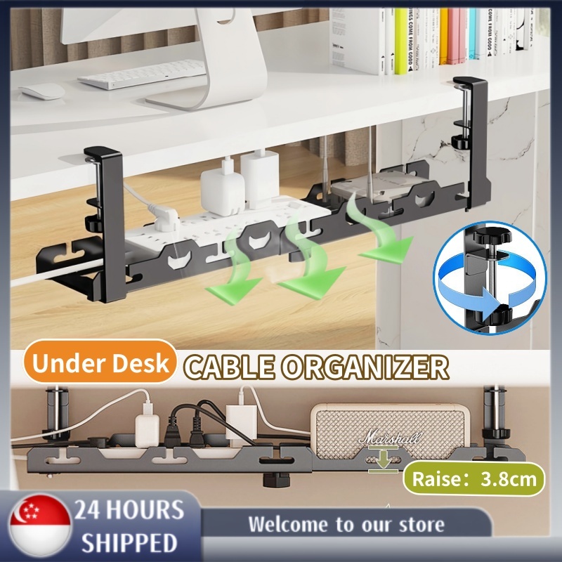 【SG READY STOCK】Cable Organizer Under Desk Cable Management Organizer ...