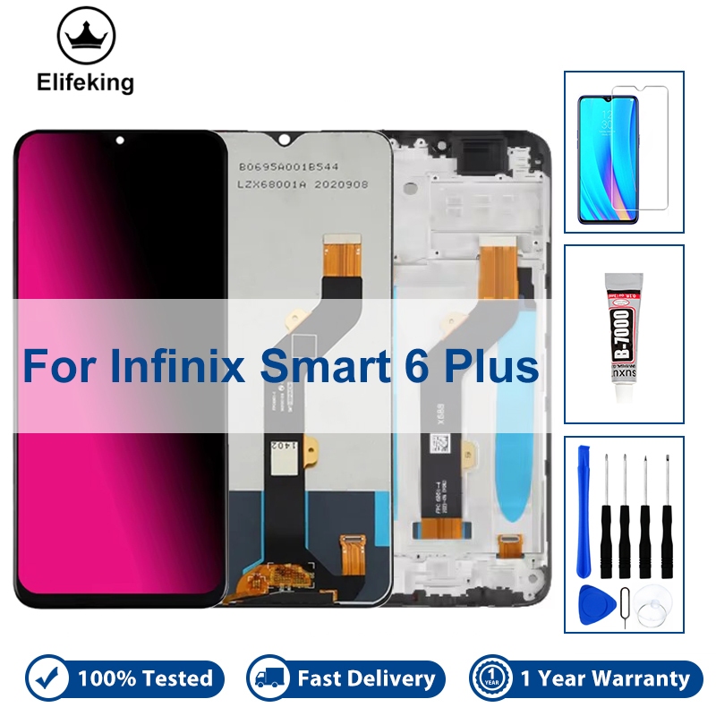 LCD For Infinix Smart 6 Plus Display Touch Screen Assembly With Frame ...