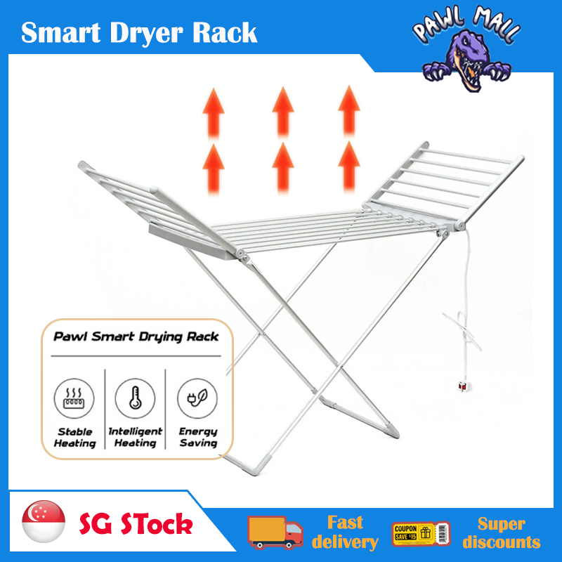 SG Plugs Smart Dryer Rack Drying Laundry Rack Electric Heated Clothes ...