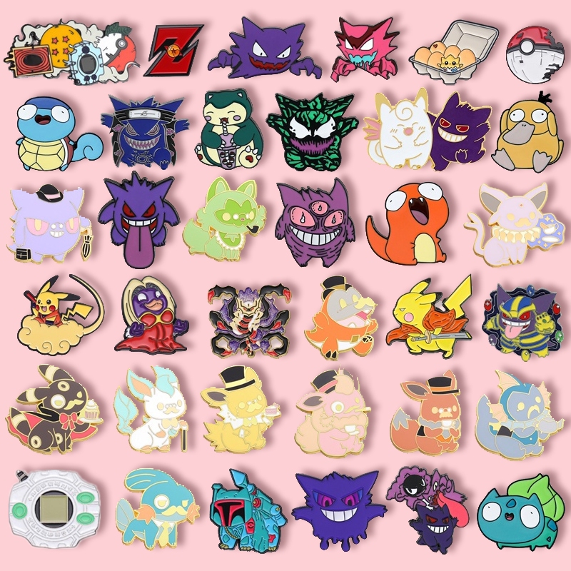 50 Styles of Pokemon Enamel Pins, Anime Peripheral Enamel Brooches ...