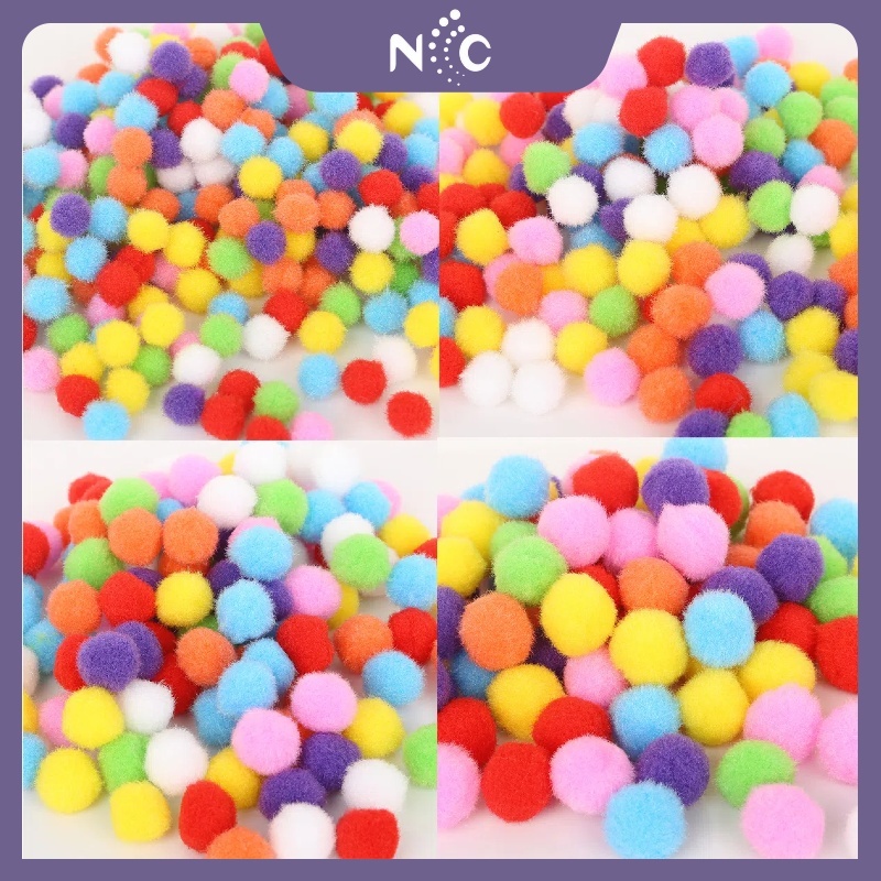 100-500Pcs/lot Mixed Soft Round Shaped Pompom Balls Fluffy Pom Pom For ...