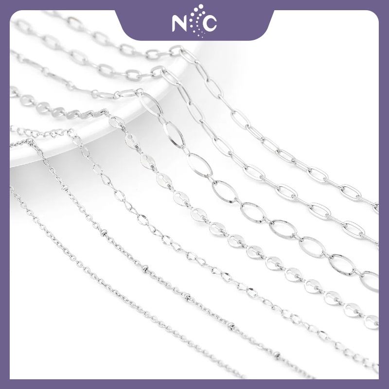 【NCC】(No hook)1M/Bag Never Fade Stainless Steel Multi Styles Necklace ...