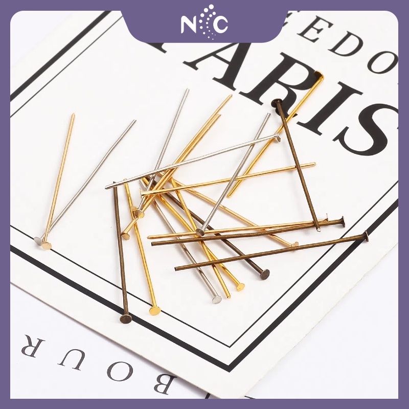 【NCC】[200+pcs] Flat Head Pins 16 20 30 35 40 45 50 mm Headpins For ...