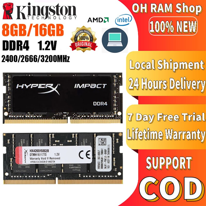【Local delivery】Kingston HyperX Impact DDR4 Laptop RAM 4GB 8GB 16GB 3200MHz 2400MHz 2666MHz 1.2V ...