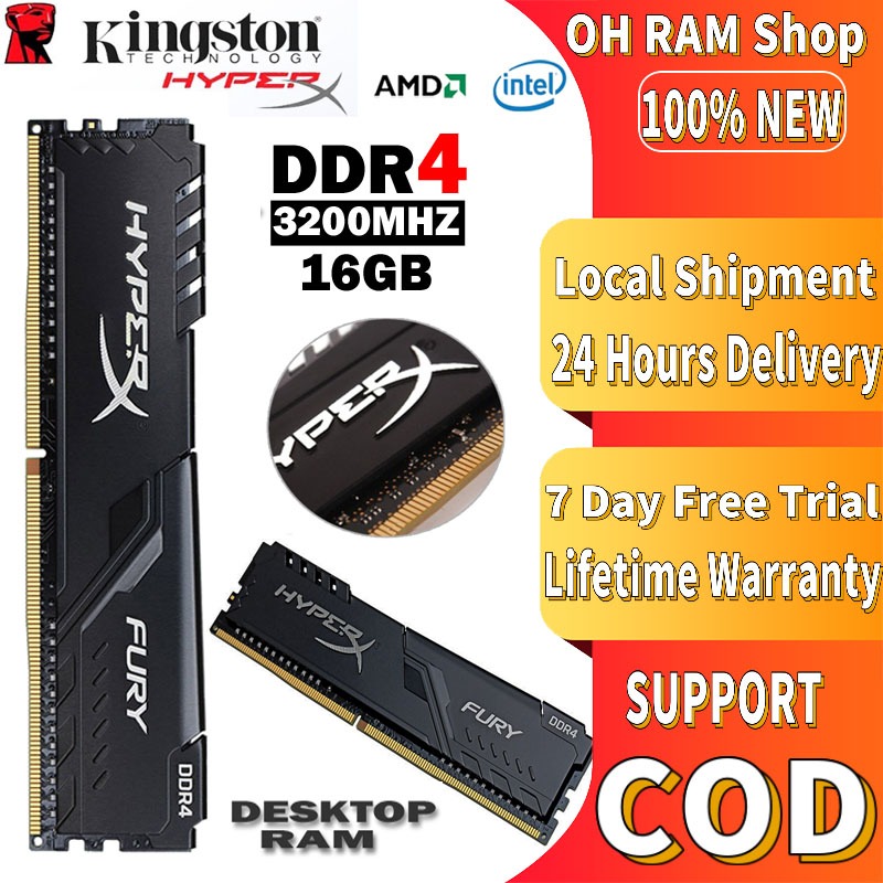 【Local delivery】Kingston HyperX FURY DDR4 4GB 8GB 16GB 2400MHz 2666MHz 3200MHz PC4 Desktop DIMM ...