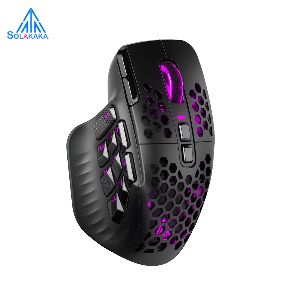 SOLAKAKA SM809 PRO MMO Wired 2.4G Wireless Bluetooth Gaming Mouse ...