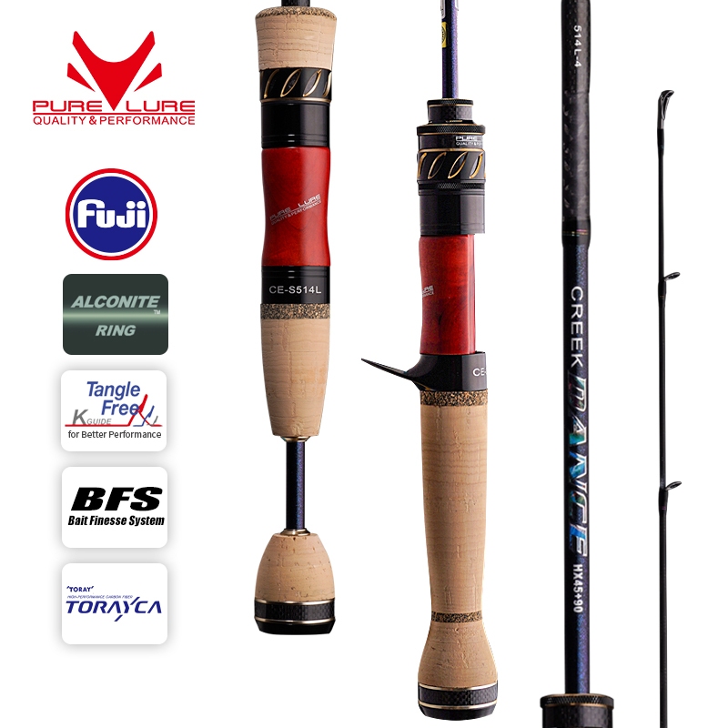 PURELURE CREEK DANCE Trout Rod BFS Fishing Casting UL Spinning Light ...