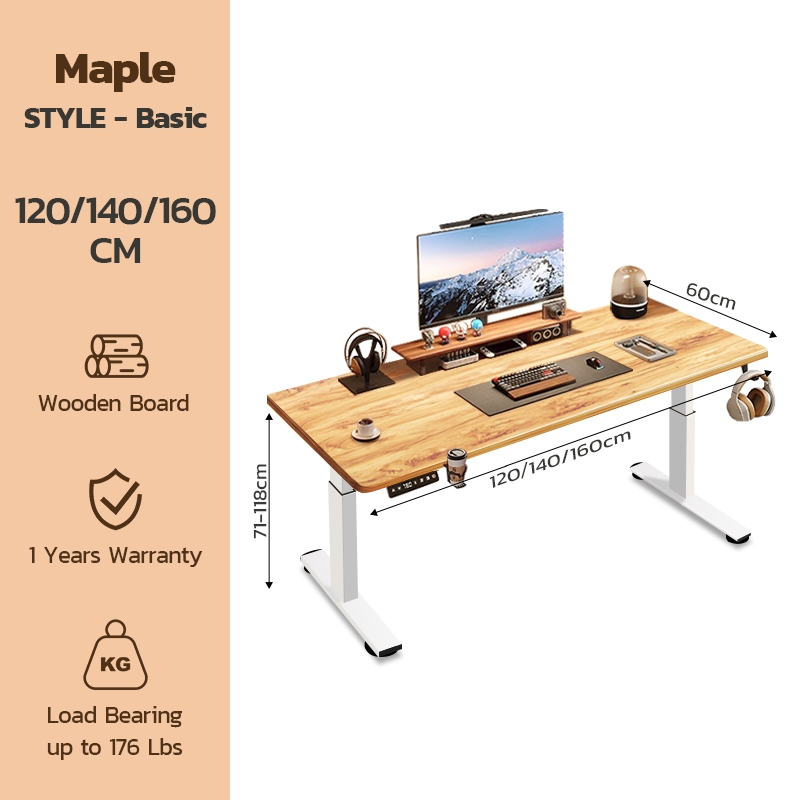 YISONG Smart Desk Ergonomic Standing Desk Electric Height Adjustable PC Gaming Desk Table Office ...