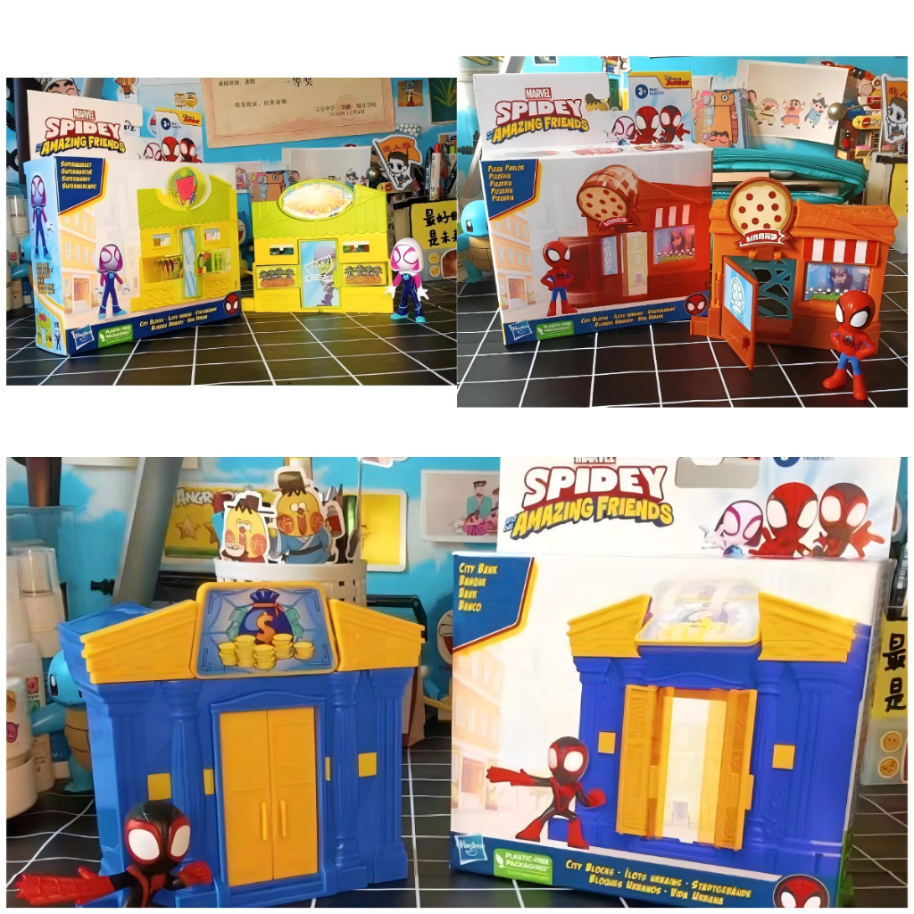 Hasbro Marvel Spidey and his Amazing Friends Action Figures City Blocks ...