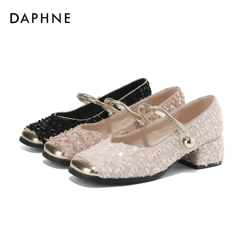 Daphne Female Princess Mary Jane Workplace Banquet (Black/Beige/Pink ...