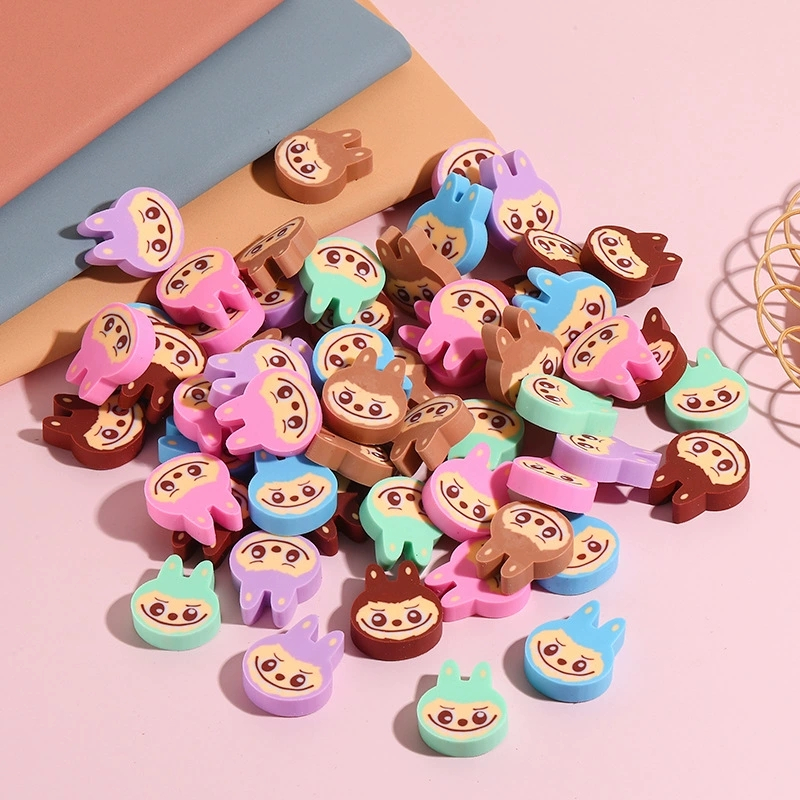 12pcs Labubu Eraser Cute POP MART Monster Erasers Children Stationery ...