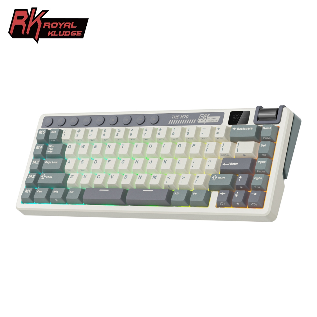 Royal Kludge RK M70 Cyan Purple 73 Key Tri-Mode Wireless With TFT ...