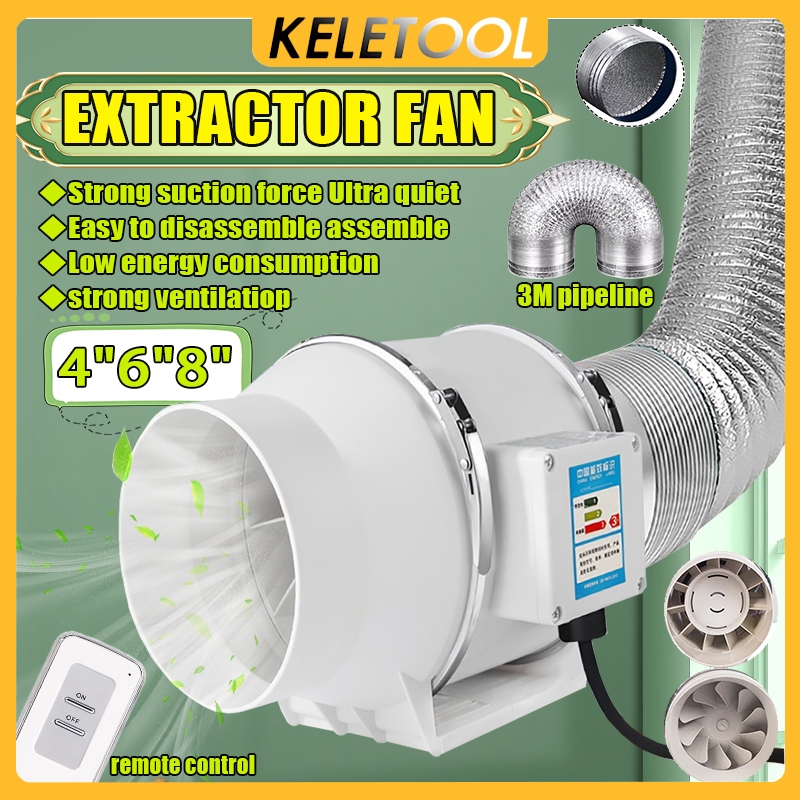 Portable Mini Silent Exhaust Fan Industrial-Grade Inline Duct ...