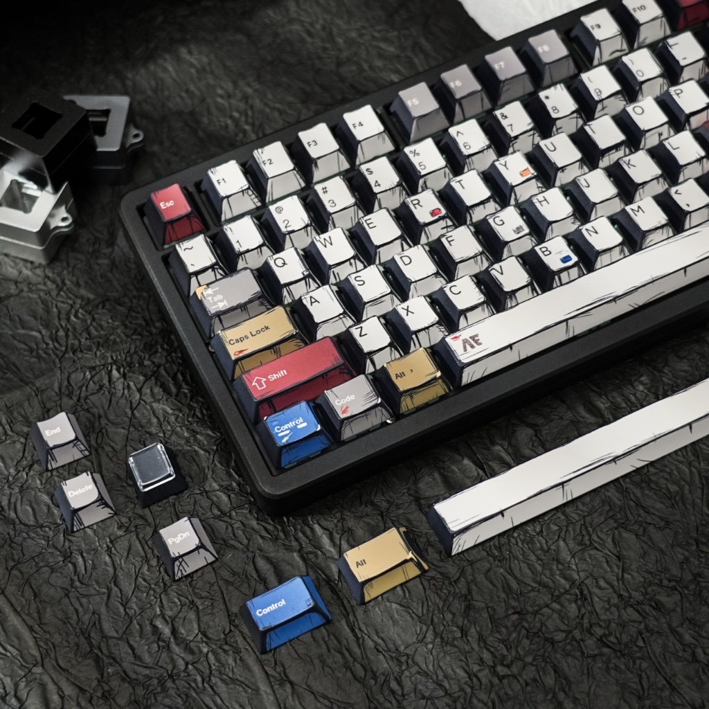Womier PBT Comic Style Keycaps Cherry Profile 141 keys Keycaps for ...