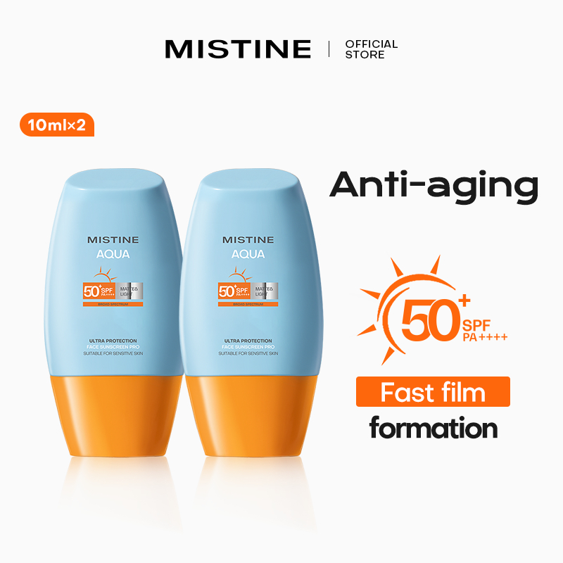 Mistine Sunscreen Sunblock Moisturizer Facial/Body Cream UV Shield SPF50+ PA+++10ml*2 | Shopee ...