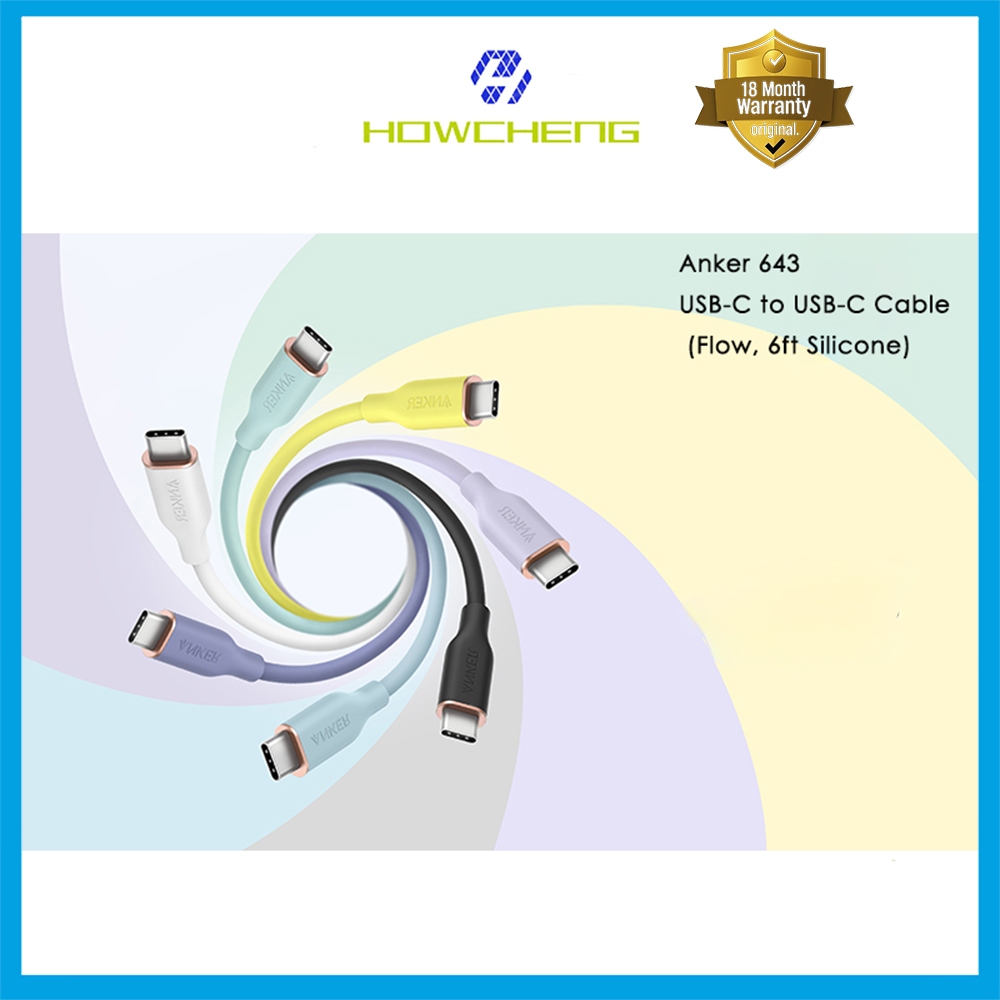 Anker USB C Cable,100W USB C to USB C Flow Cord, Type C Charger Fast ...