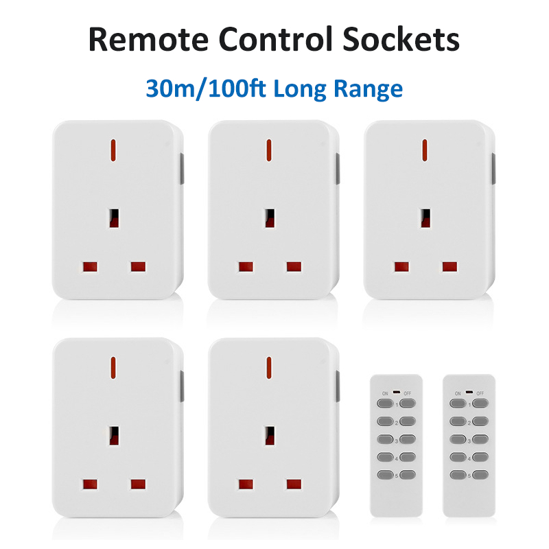 Remote Control Plug Socket, 13A/3000W Heavy Duty Wireless Light Switch ...