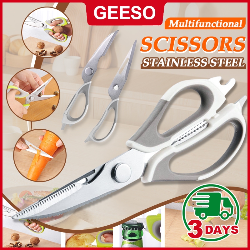 GEESO Kitchen Scissors Gunting Dapur Heavy Duty Stainless Steel Kitchen ...