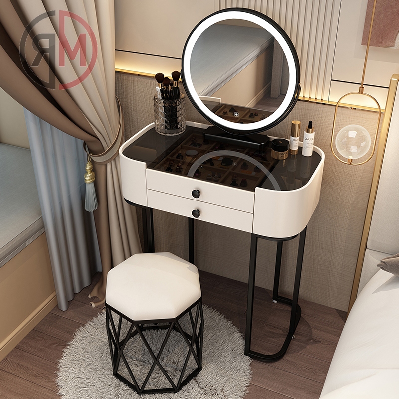 HDB Dressing Table with Mirror Cosmetic Cabinet Drawer Organiser ...