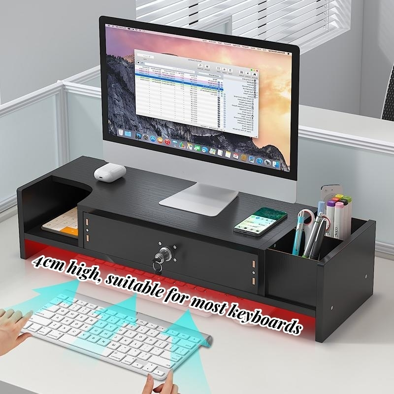 COD Wooden Laptop Stand Desktop Monitor With Lock Privacy Protection ...