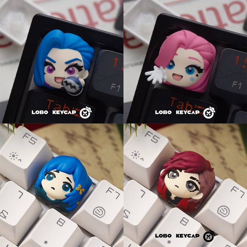 LOL Jinx Keycap Cute Cartoon 3D Creative Cute MX Switch Mechanical ...