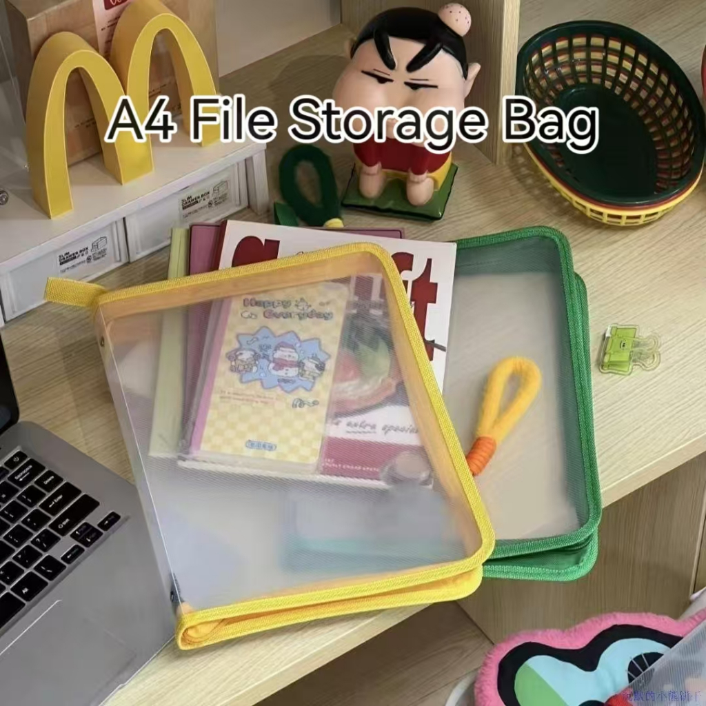 [Ready Stock] A4 Document Bag Clear A4 File Zip Bag Travel A4 Student ...
