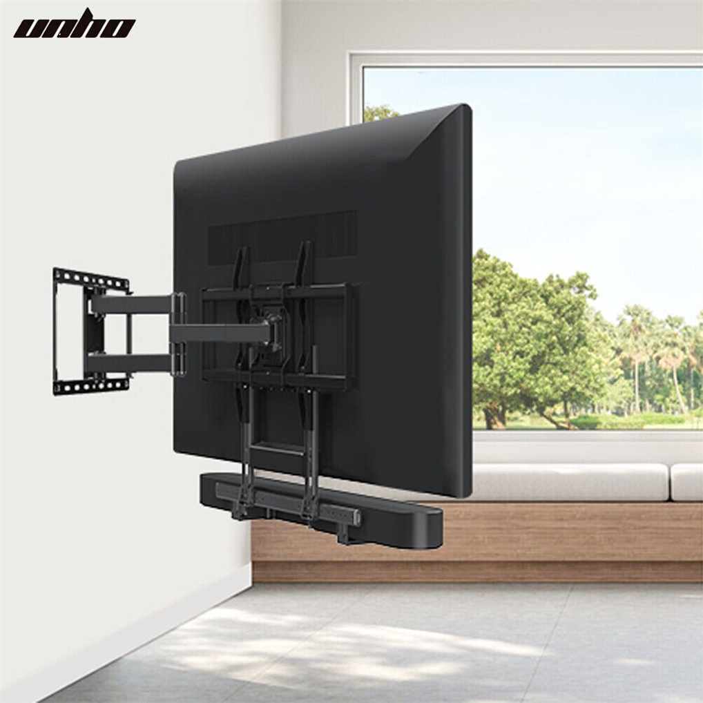 UNHO Universal Adjustable Vesa TV Sound Bar Bracket Soundbar Non-Slip ...