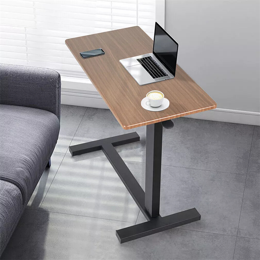Overbed Bedside Table with Rolling Wheels Adjustable Height Sofa Laptop ...