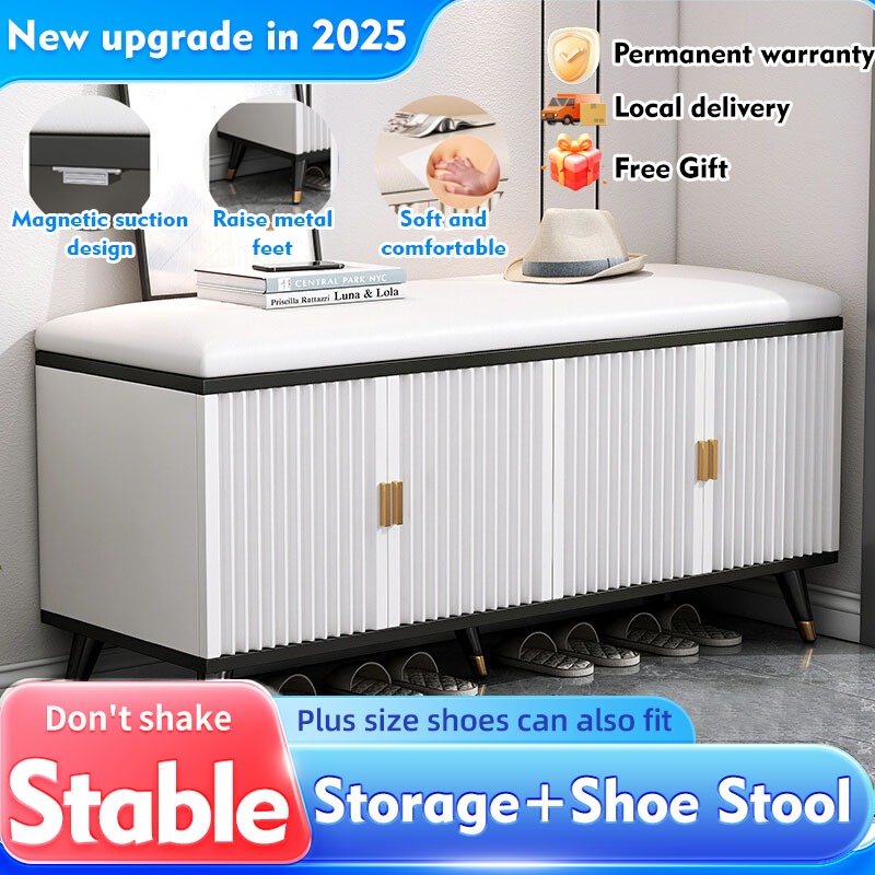 DY【SG Local Seller 】2025 Upgrade 120cm Ottoman Shoe Storage Bench Shoe ...