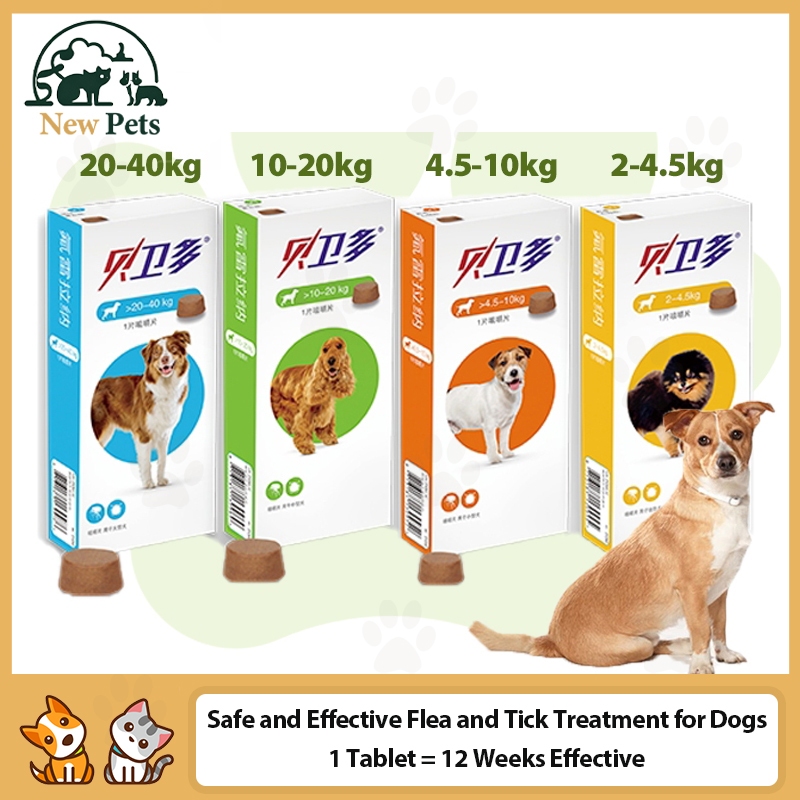 Bravecto Chewable Tablet for Dogs Anti Ticks Fleas One Tablet with 3 Months Proctection (1 ...