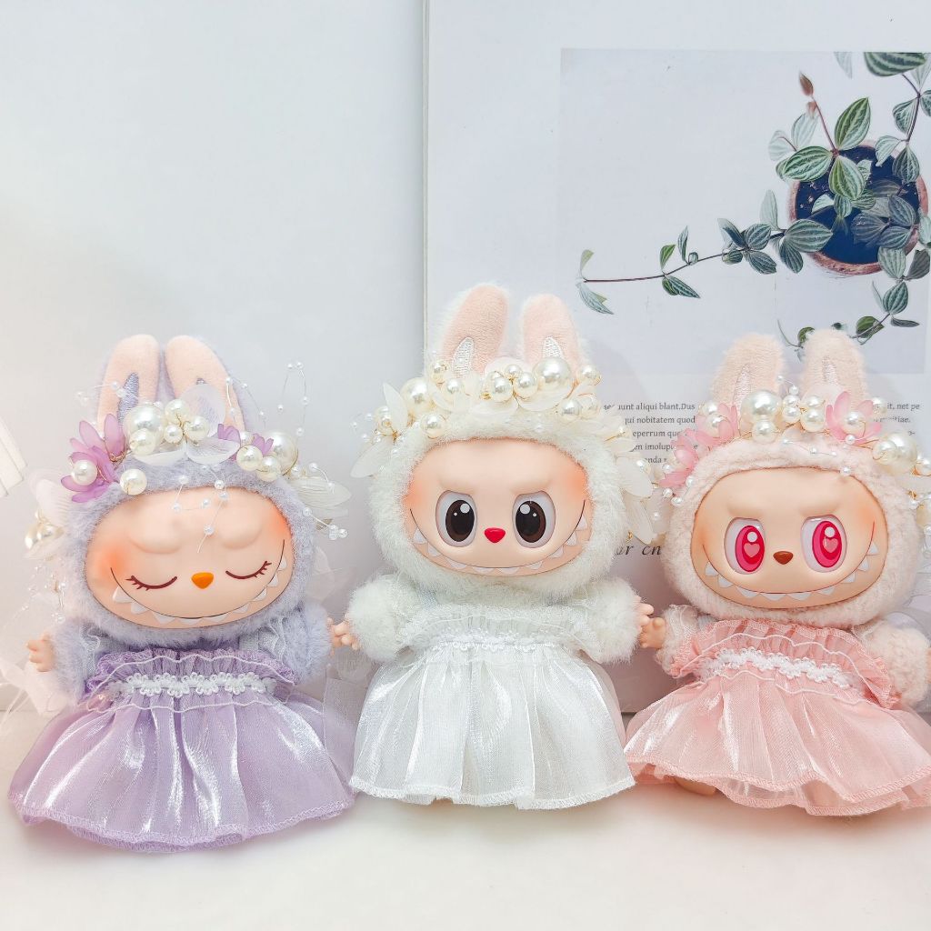 Labubu doll clothes, wedding dresses, and pearl headpieces are suitable ...