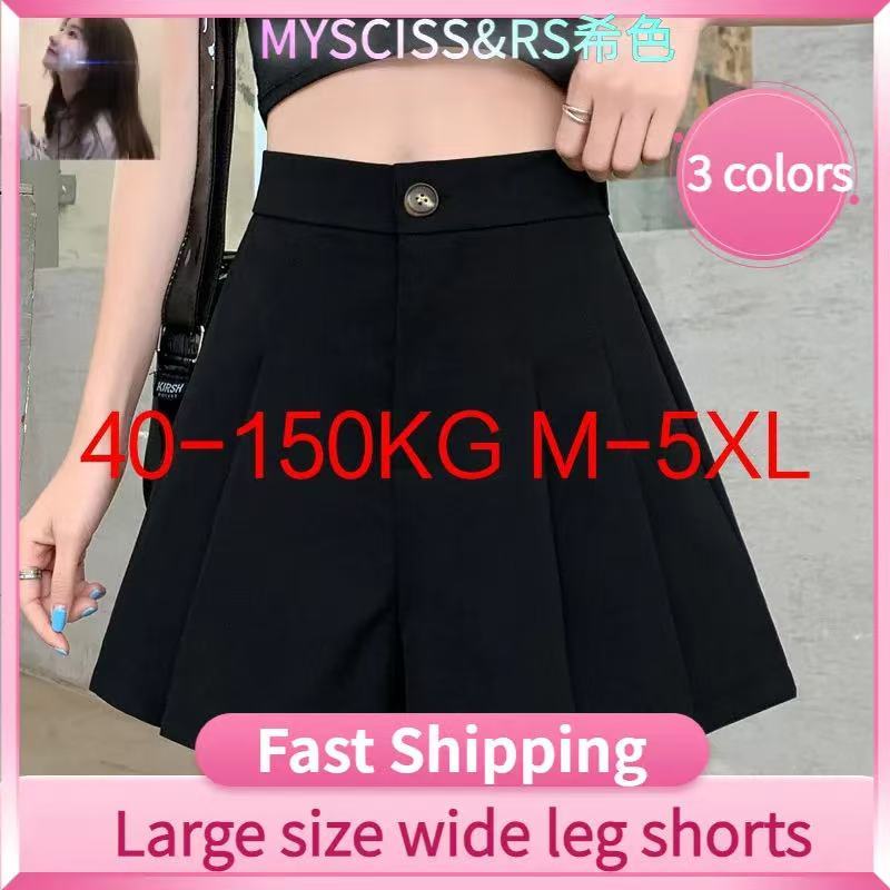 M-5XL 40-150kg 】2023summer plus size fatmmwide-leg pants women's high waist outer wear ...