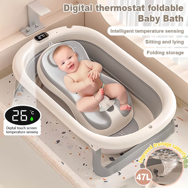 SG ⚡️Ready stock⚡️Foldable Bath Tub with Baby Bath Bed & Thermometer ...