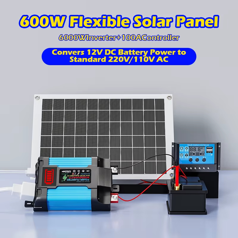 6000W Solar Inverter Kit Complete Power Generation 600W Solar Panel ...