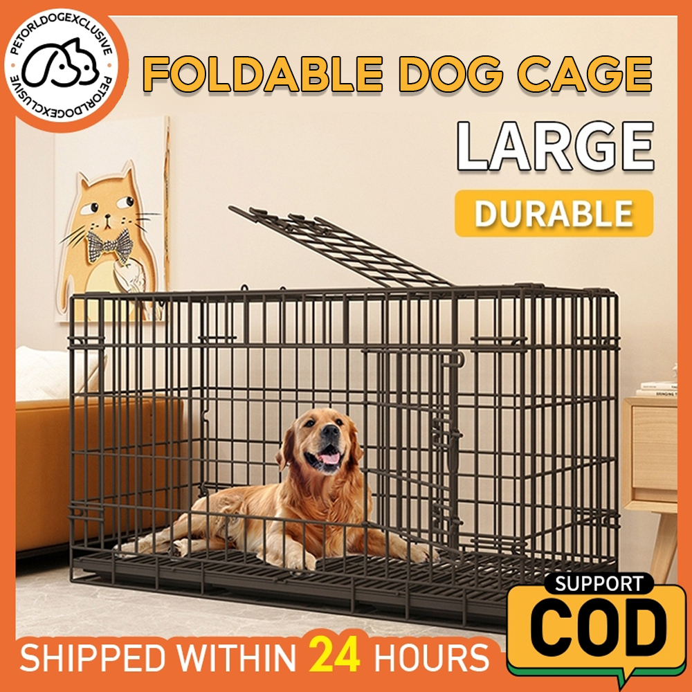 ★SG Stock★Foldable Dog Cage Large Space with Free Tray Medium Large Dog ...