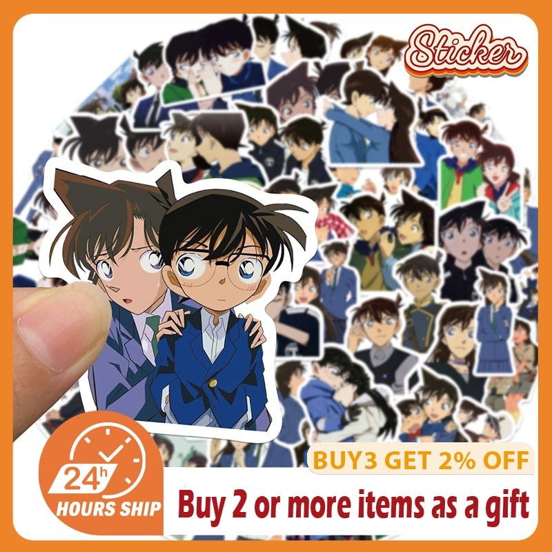 50PCS Kudou Shinichi Mouri Ran Detective Conan Stickers Anime Cartoon ...