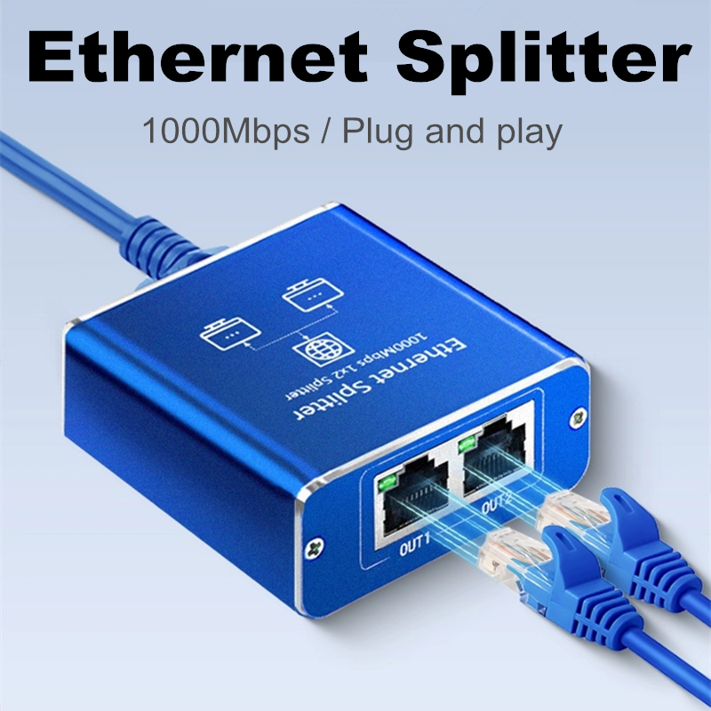 Ethernet splitter 100meters Extension Plug and play 1 in 2 out 1000Mbps ...