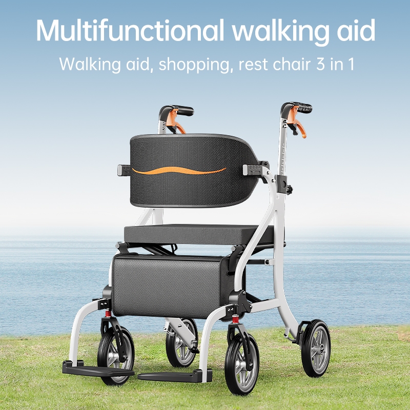 3 IN 1 Folding Walker And Push Chair With Shopping Bag, Height ...