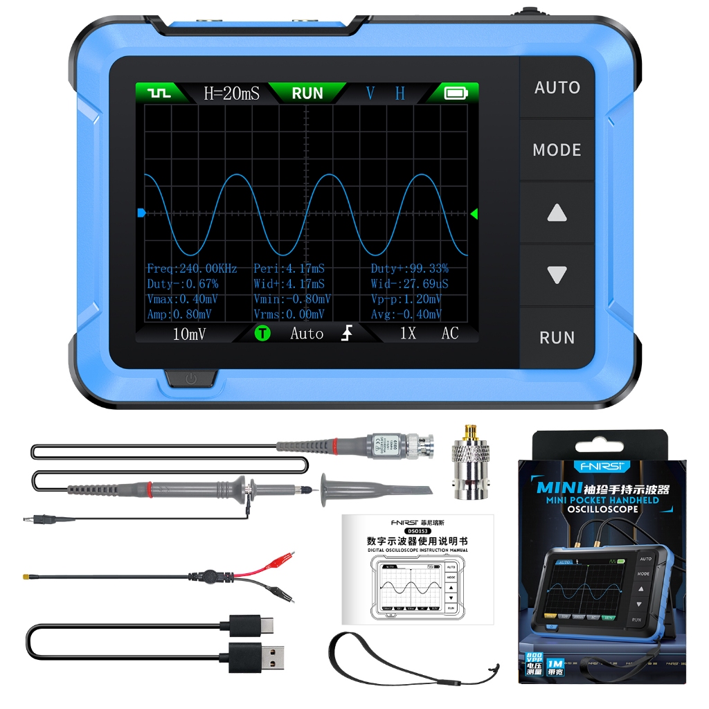 Fnirsi Oscilloscope Handheld Small Digital Portable Oscilloscope DSO ...